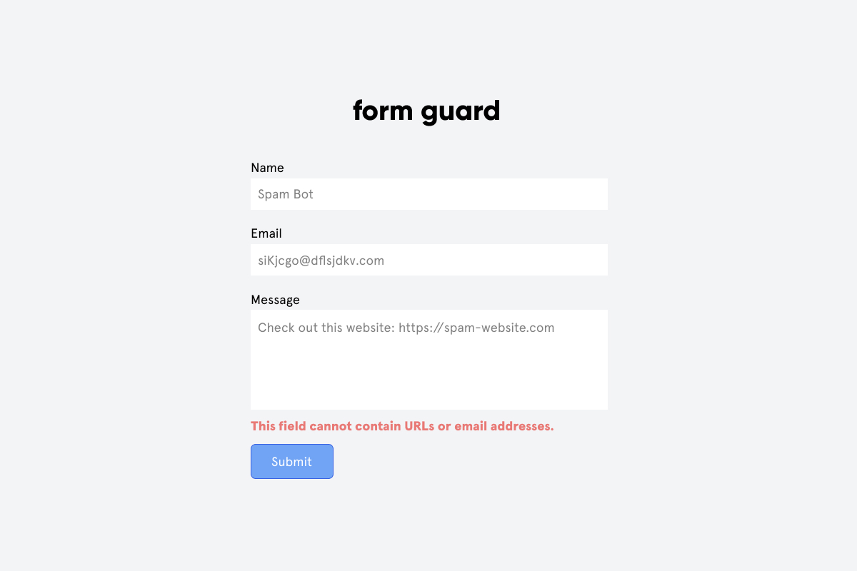 Form Guard - a Statamic Addon
